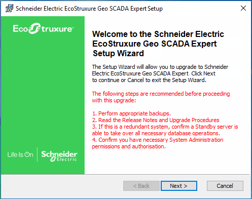 Geo SCADA Expert Installation Guide - Upgrading Geo SCADA Expert